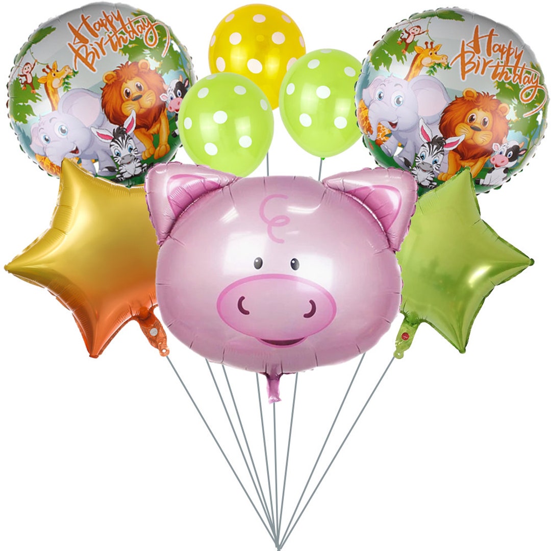 Pig Balloon Bouquet Large Pig Shaped Balloon Polka Dot Latex Balloons ...