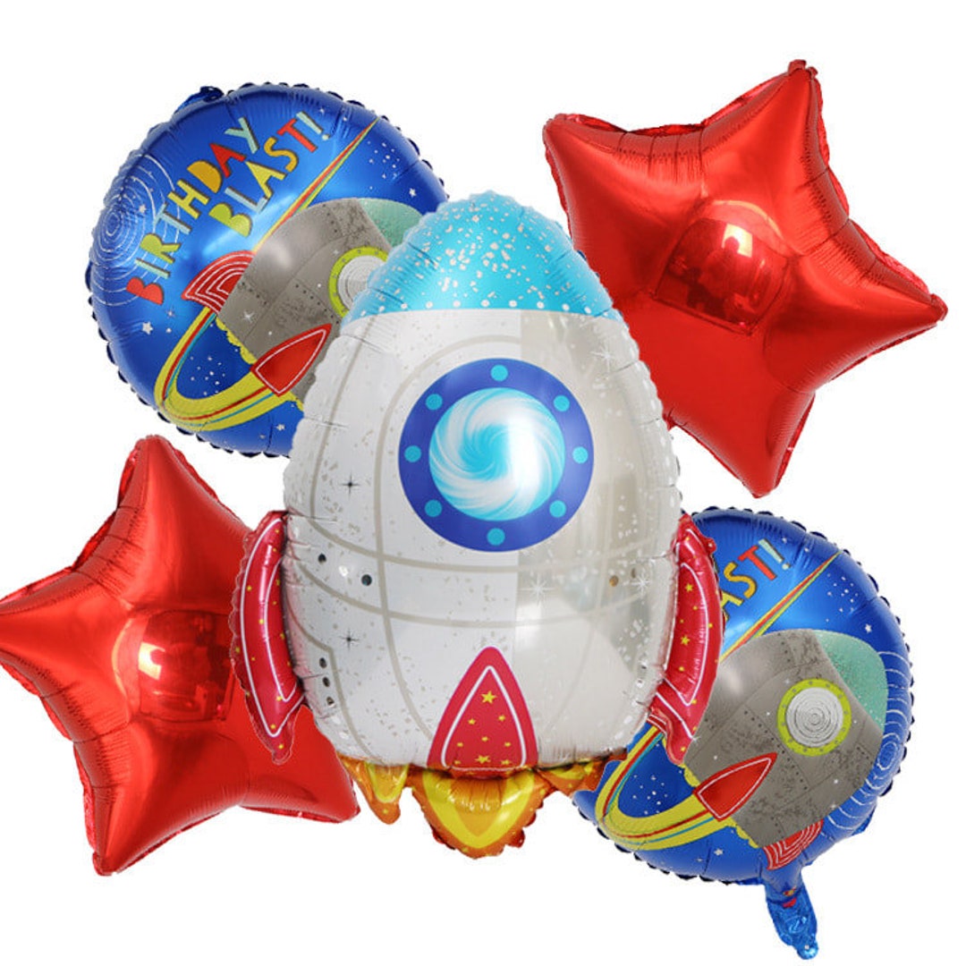 Rocket Space Happy Birthday Balloon Set - Etsy