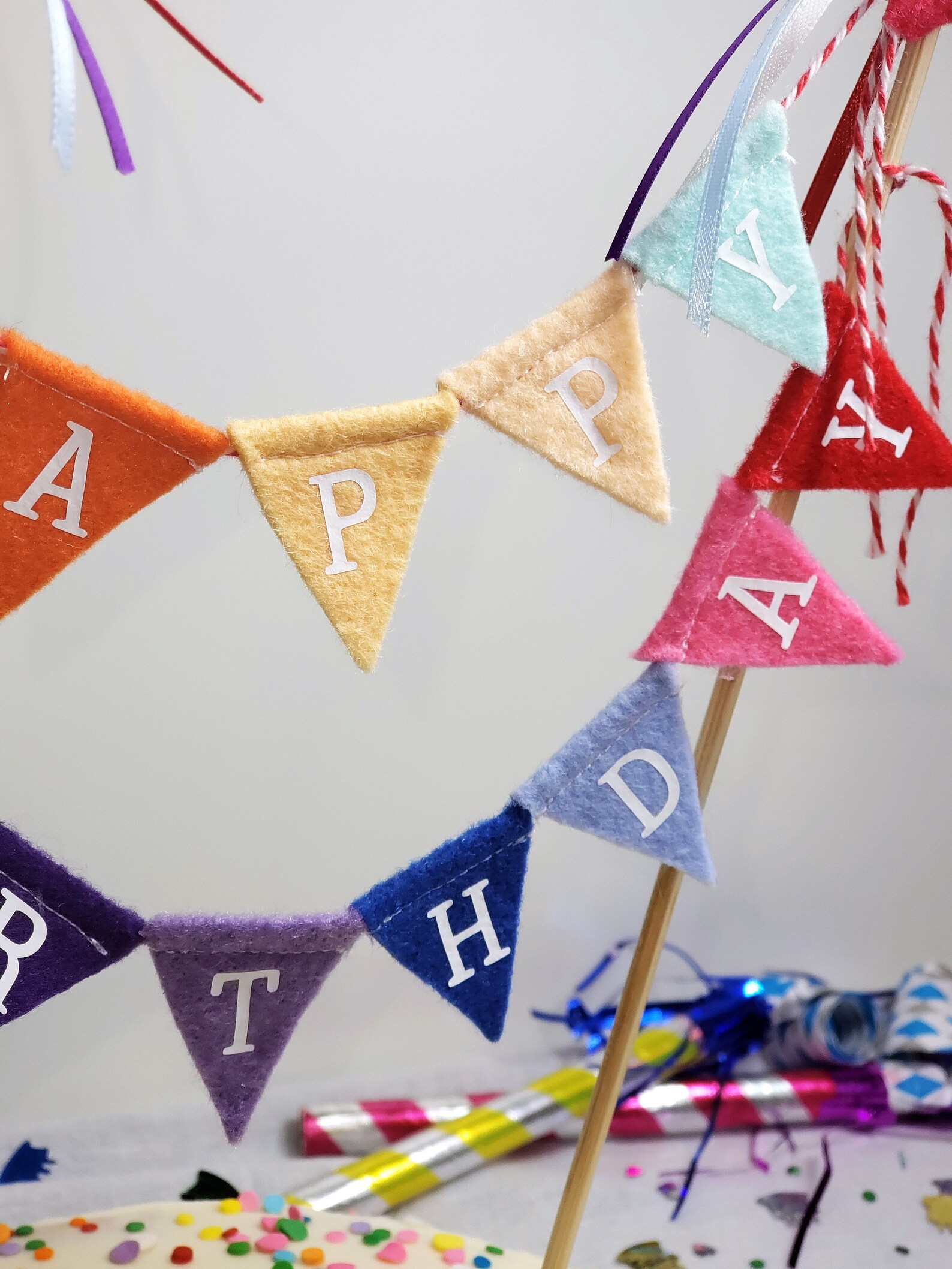 Birthday Banner Cake Topper Birthday Balloon Cake Topper - Etsy