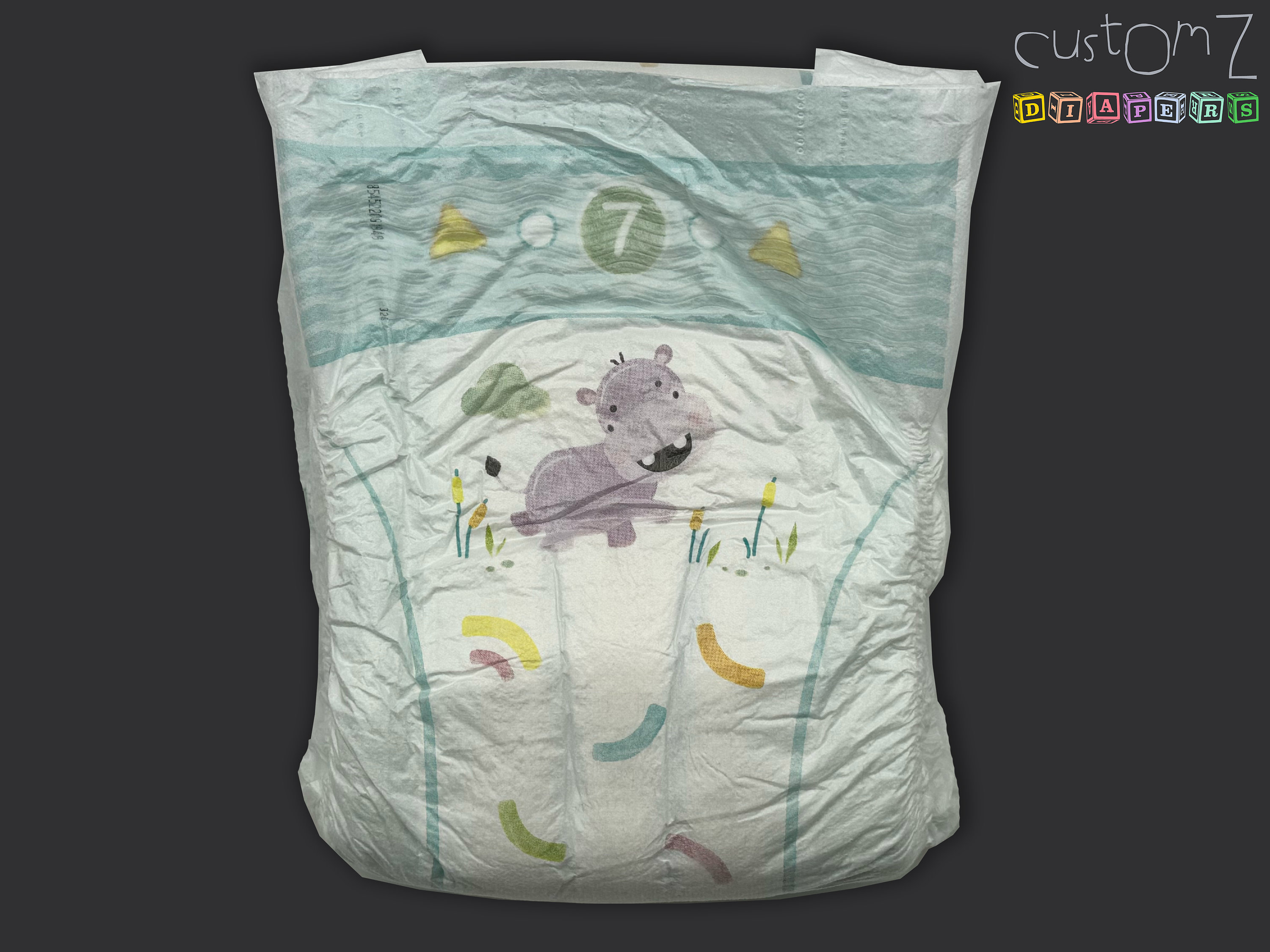 Customz Happy Hippo ABDL Adult Baby Diaper Nappy 1 X Nappy - Etsy
