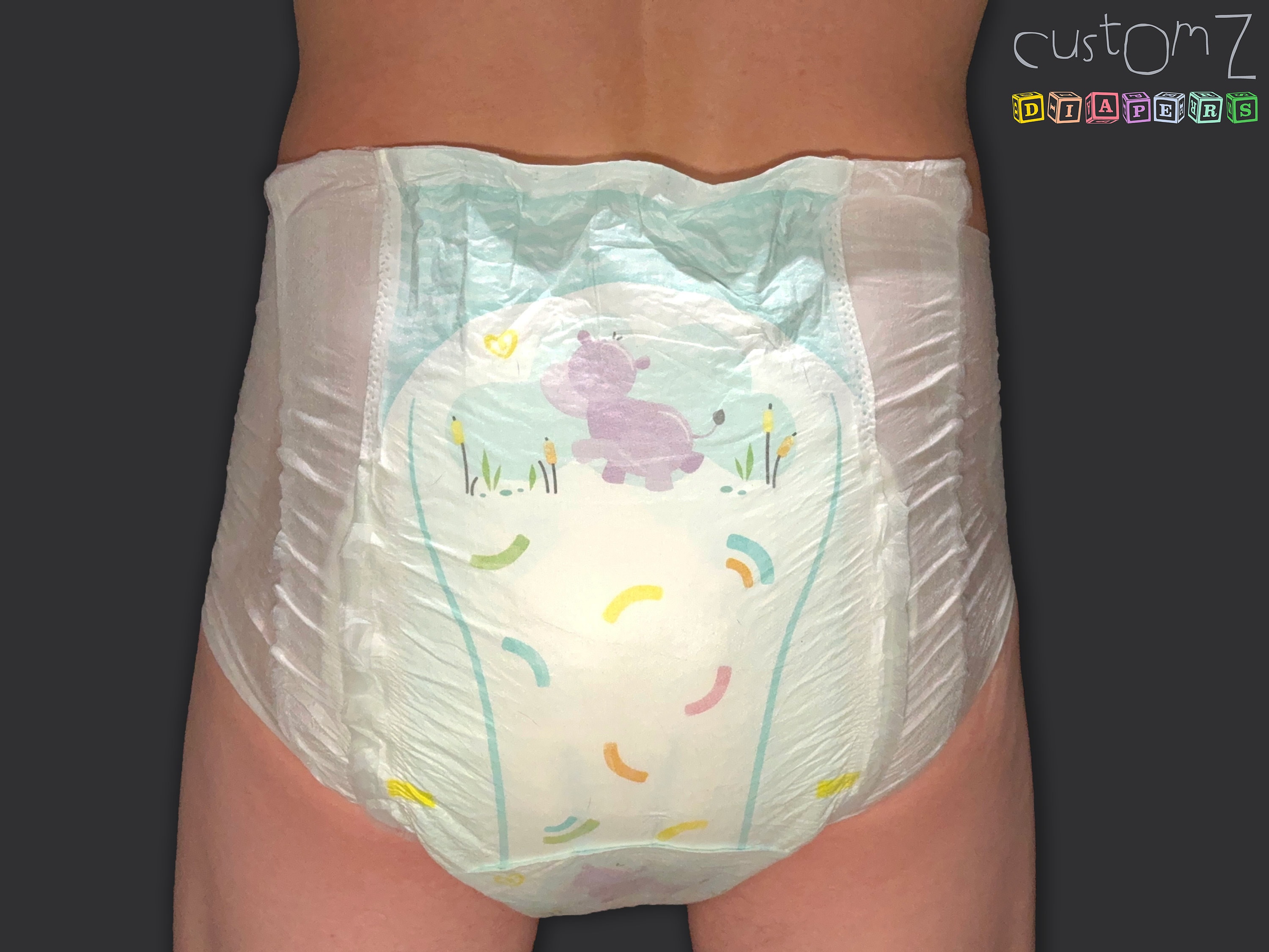 Customz Happy Hippo ABDL Adult Baby Diaper Nappy 1 X Nappy - Etsy