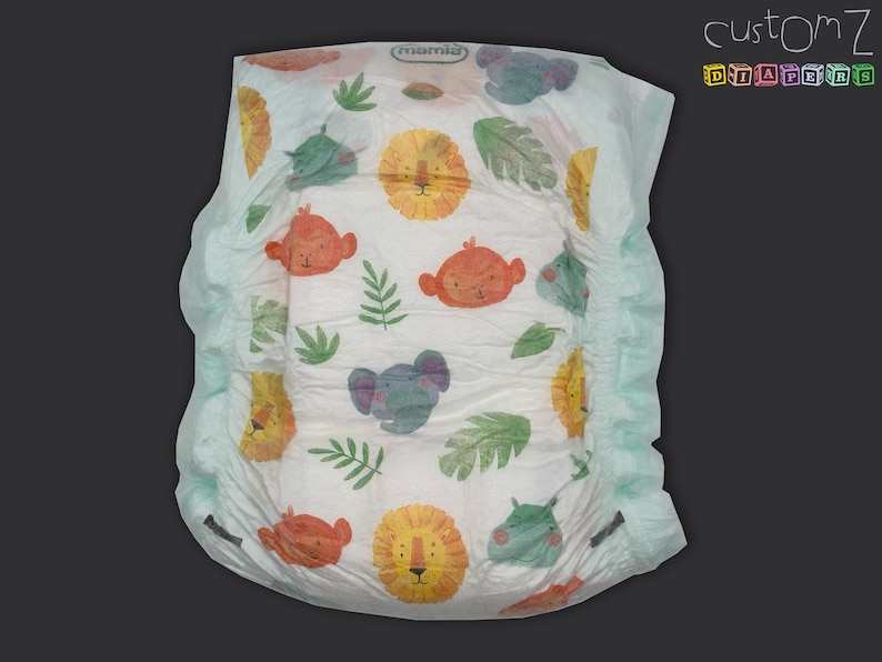 Customz Jungle Friends ABDL Adult Baby Diaper Nappy 1 X Nappy - Etsy Israel
