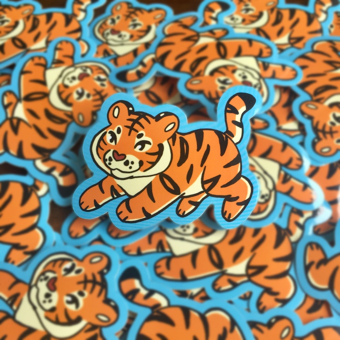 Bronson the Tiger Gloss Waterproof Vinyl Sticker - Etsy
