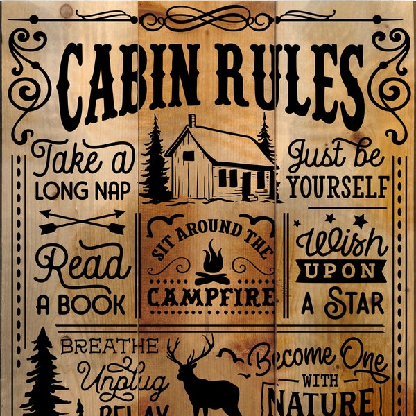 Cabin Rules - Etsy