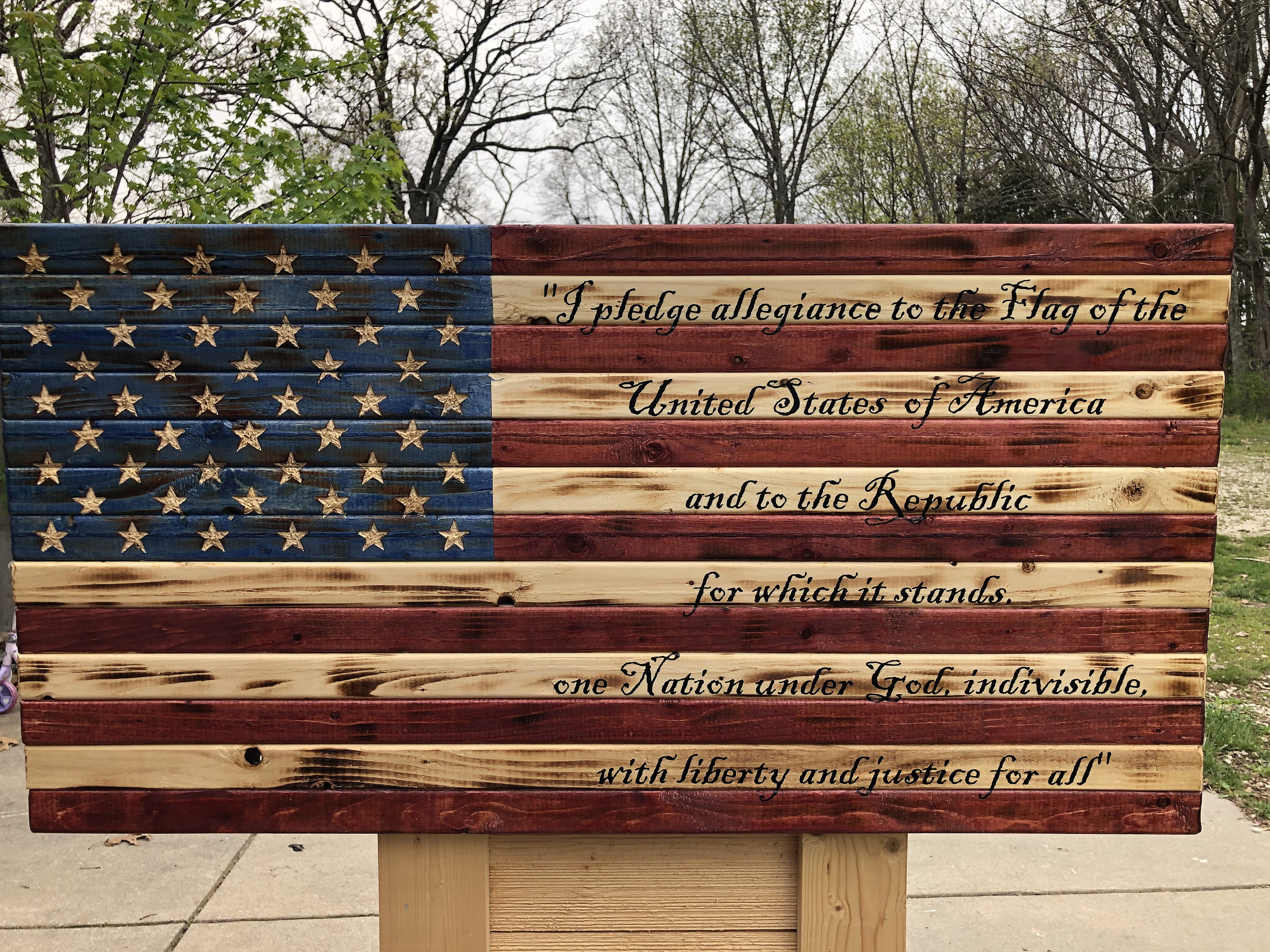 Pledge of Allegiance Rustic Wooden American Flag - Etsy