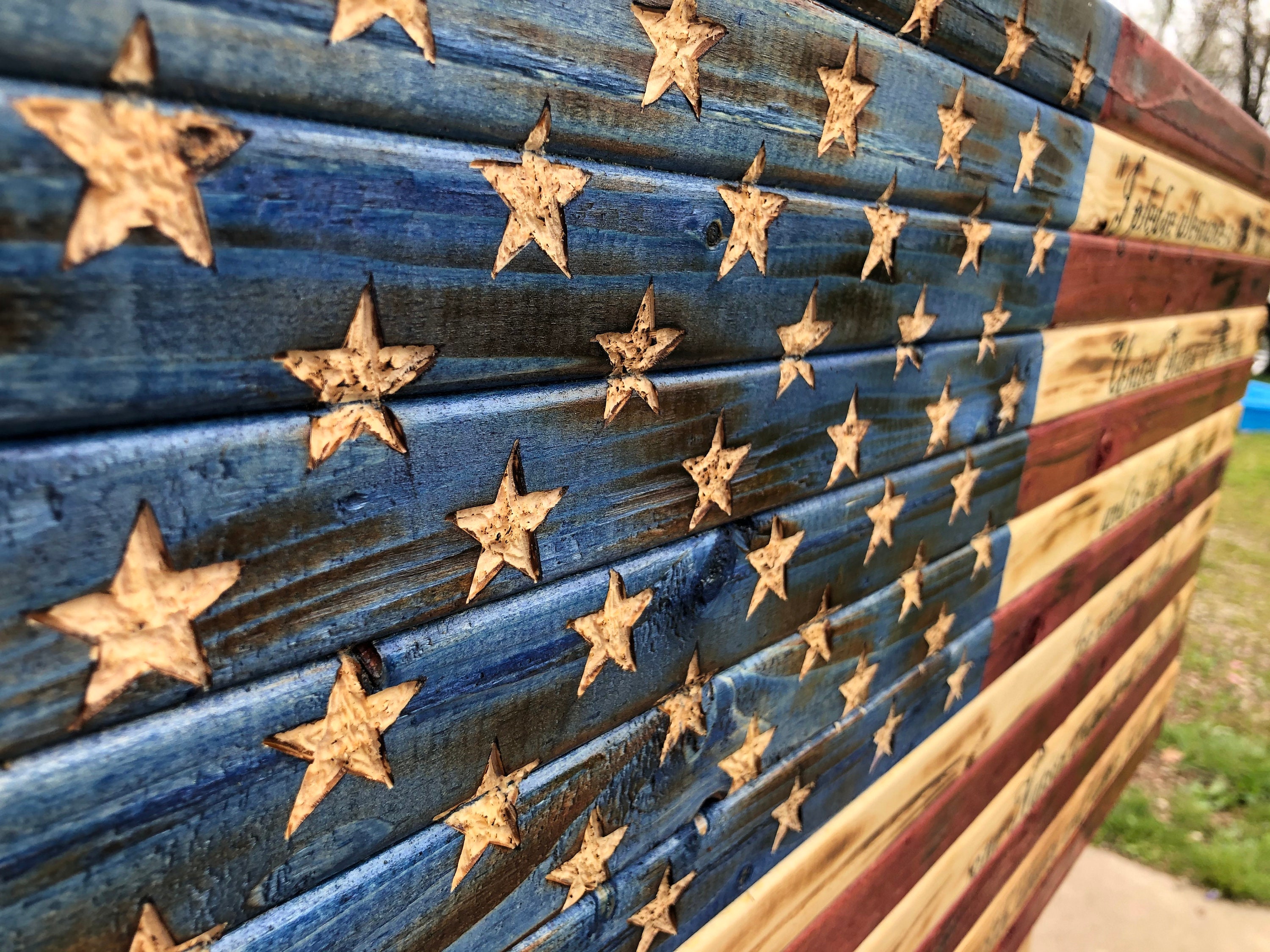 Pledge of Allegiance Rustic Wooden American Flag - Etsy