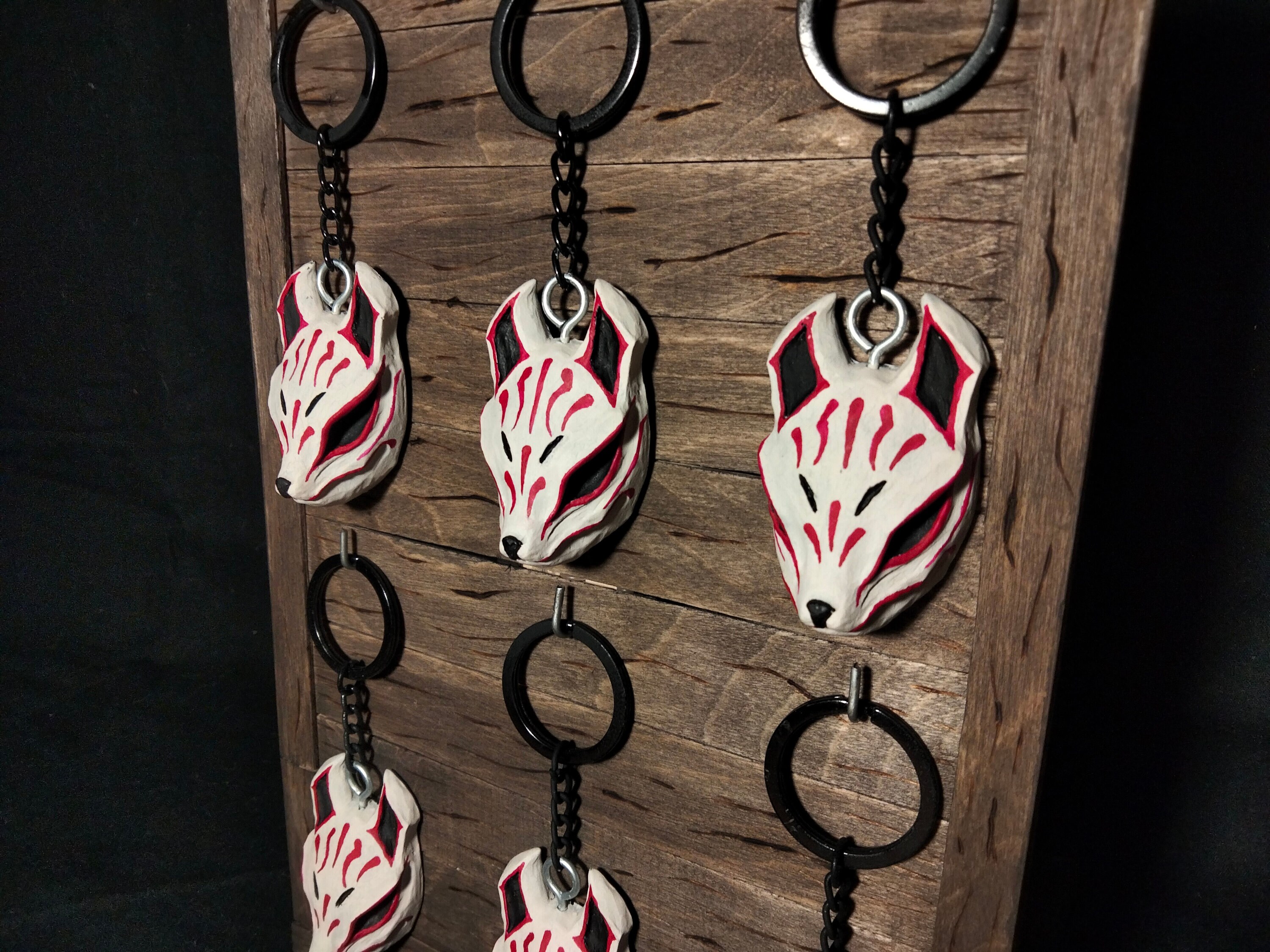 Kitsune Mask Keychain Yokai Japanese Folklore - Etsy