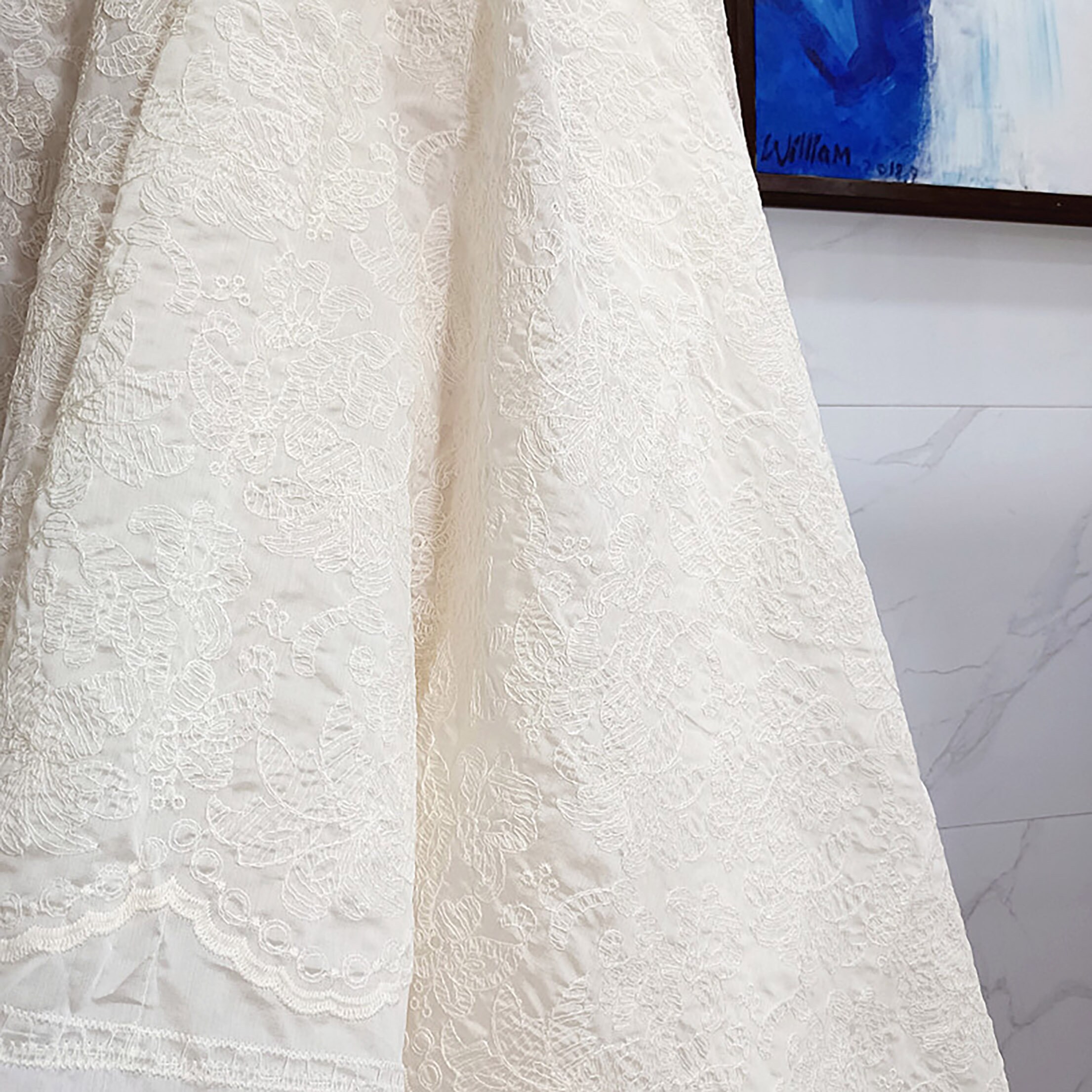 Elegant Floral Embroidery Silk Fabric,tencel Embroiderycrinkle Silk ...