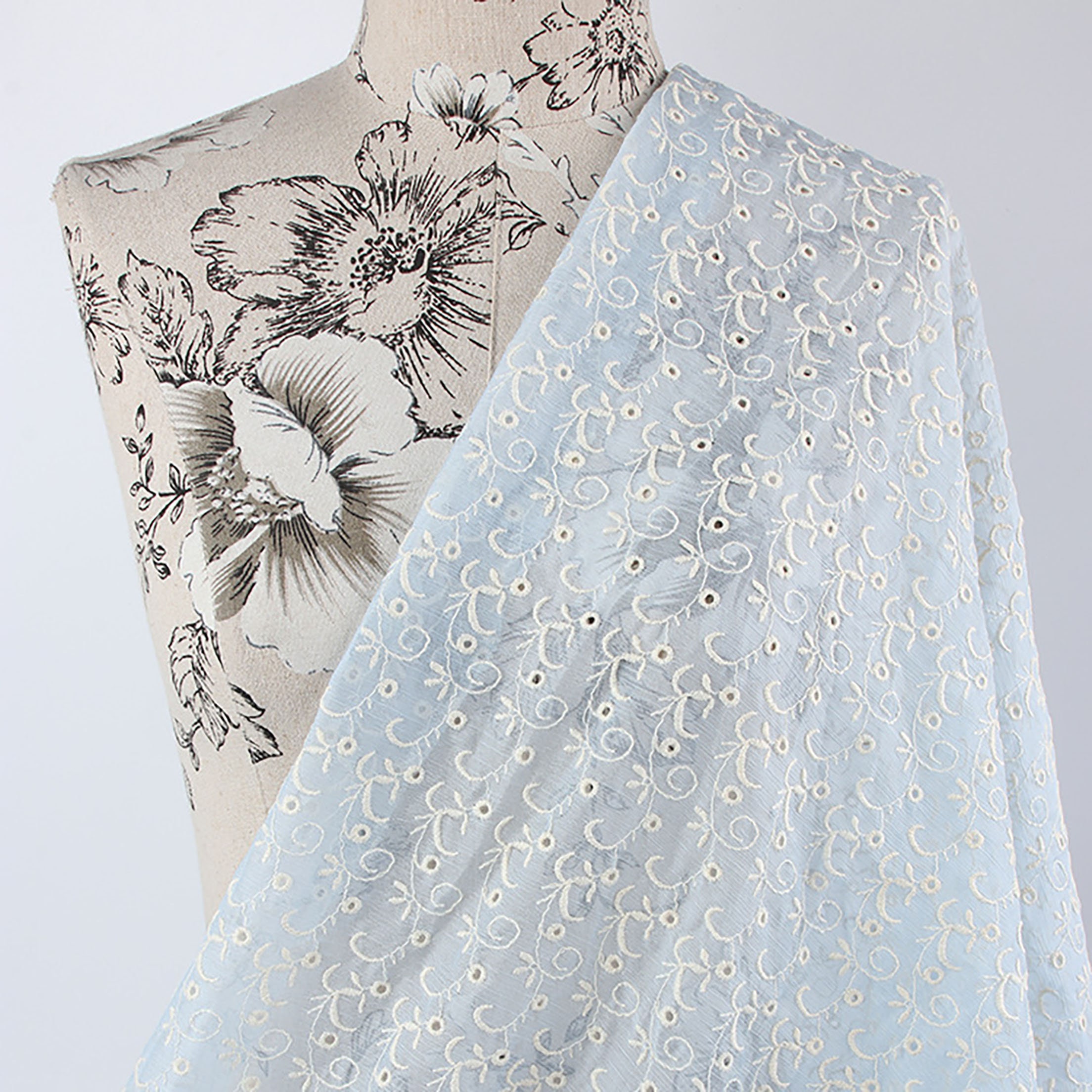 Imitation Silk chiffon Wrinkled Floral Embroidery, Chiffon Embroidered ...