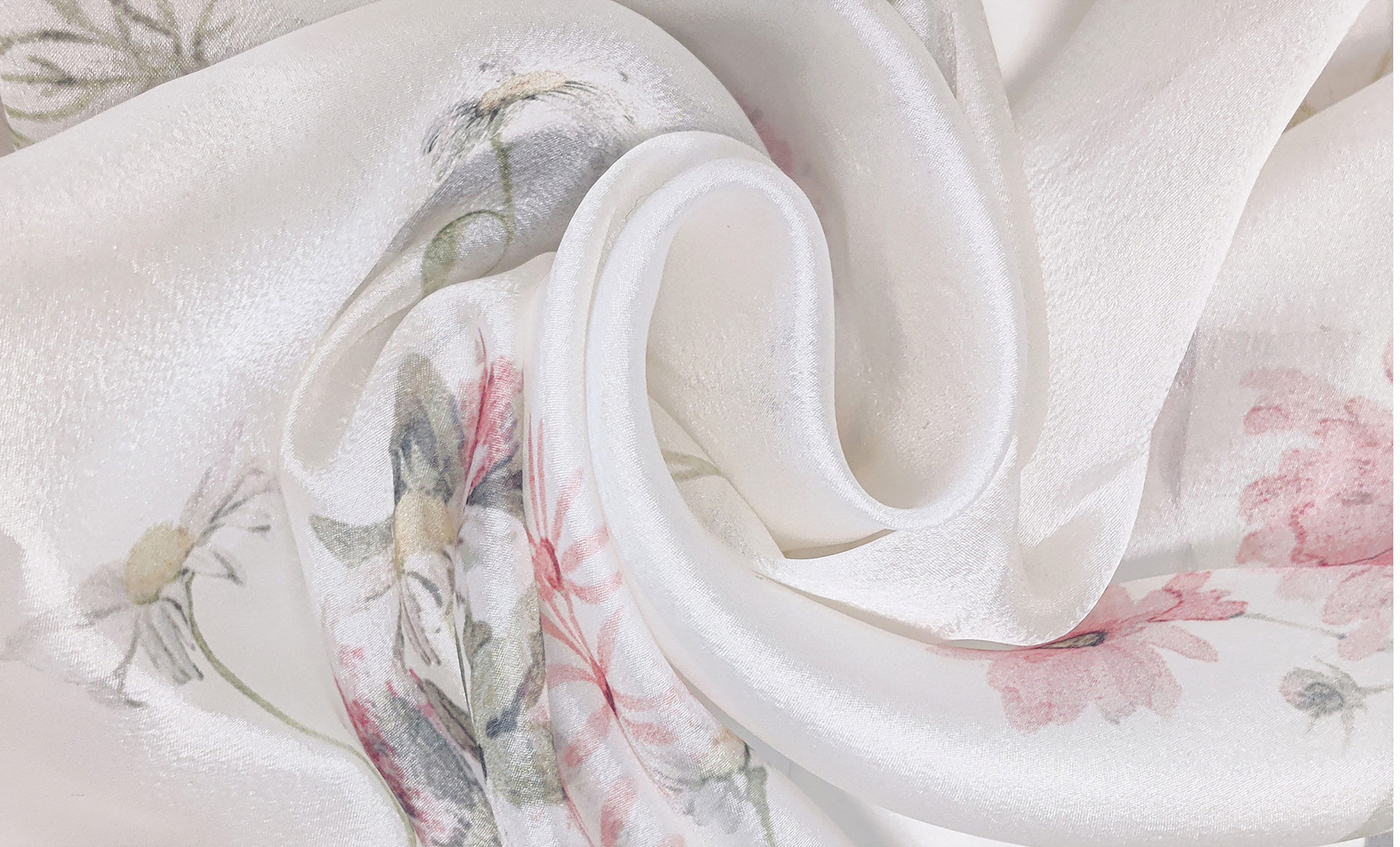 Silk Chiffon Fabric Floral Digital Print, Imitation Silk Wrinkle ...