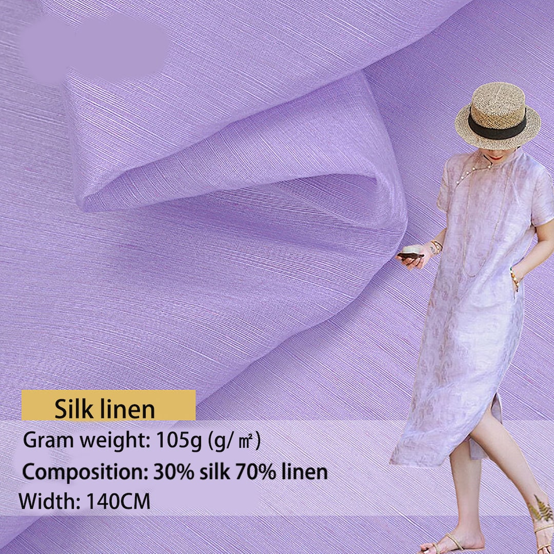 Thin Silk Linen Fabric, Mulberry Silk Linen, 24mm Silk Linen for Shirt ，dress，blouses Fabric ...