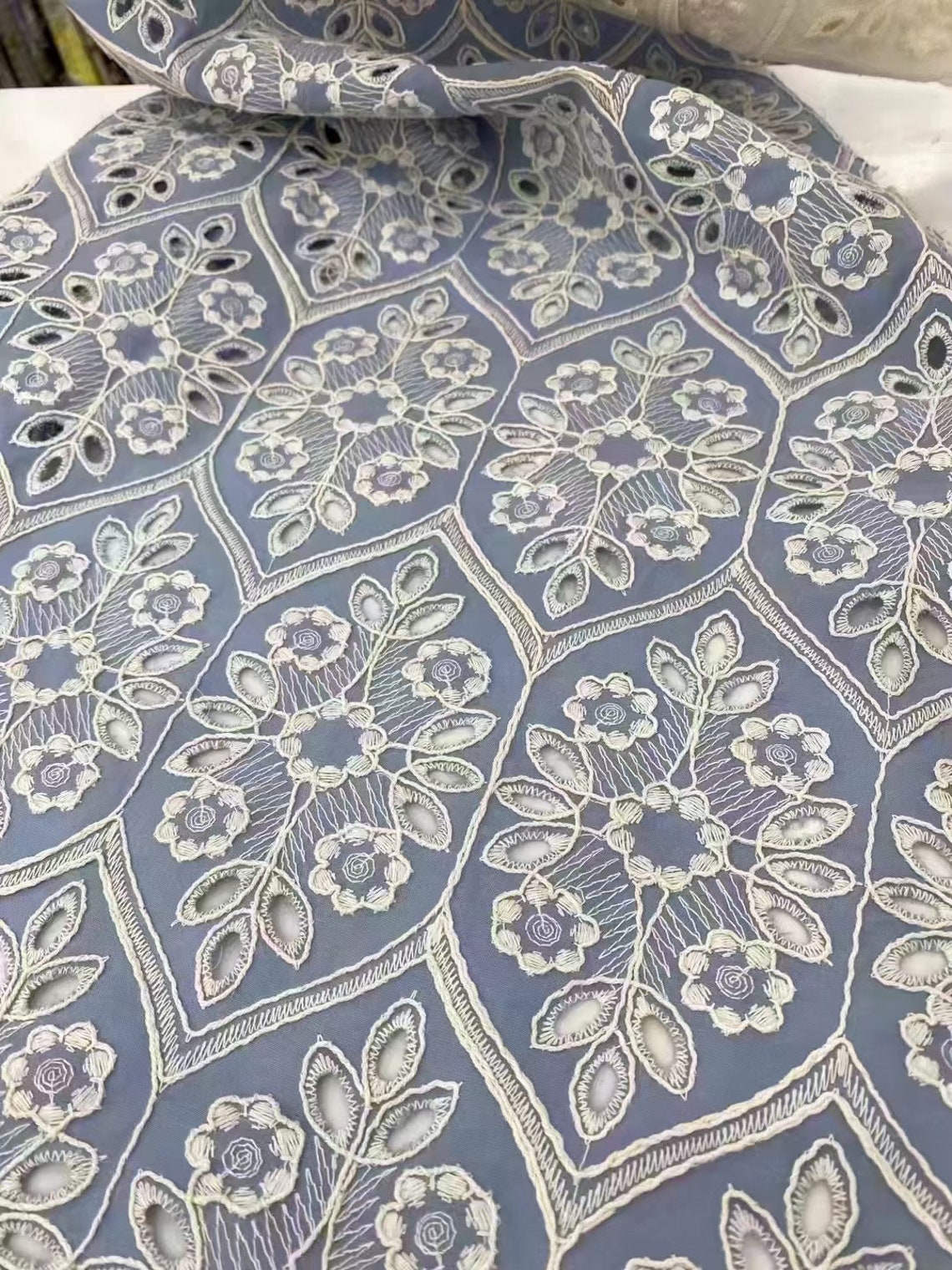 5 Colorseyelet Scallop Border Fabric Embroidered Cotton Lacehandmade ...