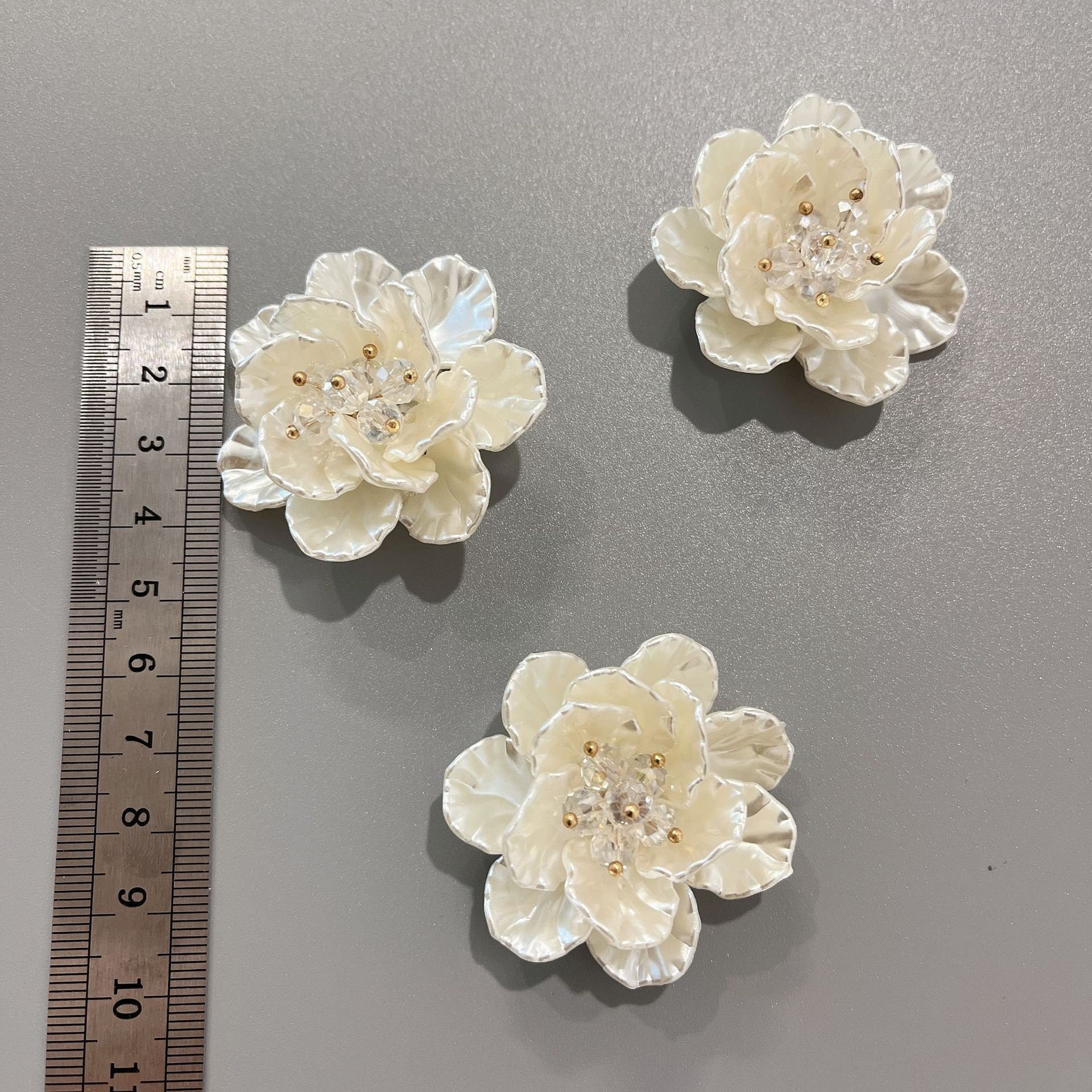 3D Beaded Camellia ，flowers Applique,rhinestone Pearls Applique Patch ...
