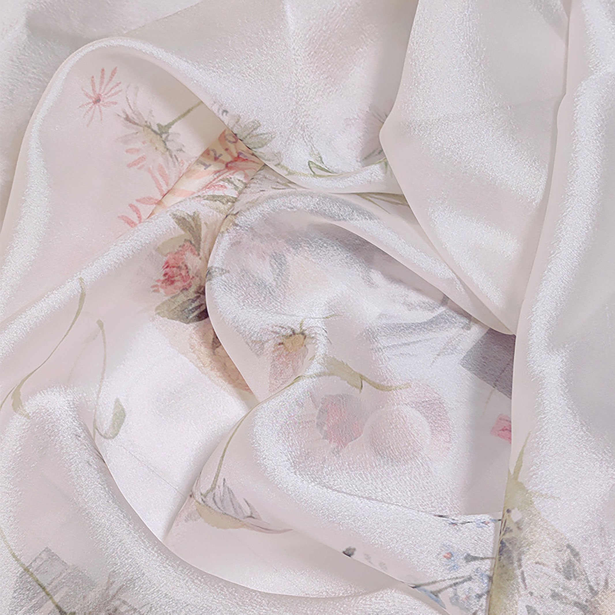 Silk Chiffon Fabric Floral Digital Print Imitation Silk - Etsy