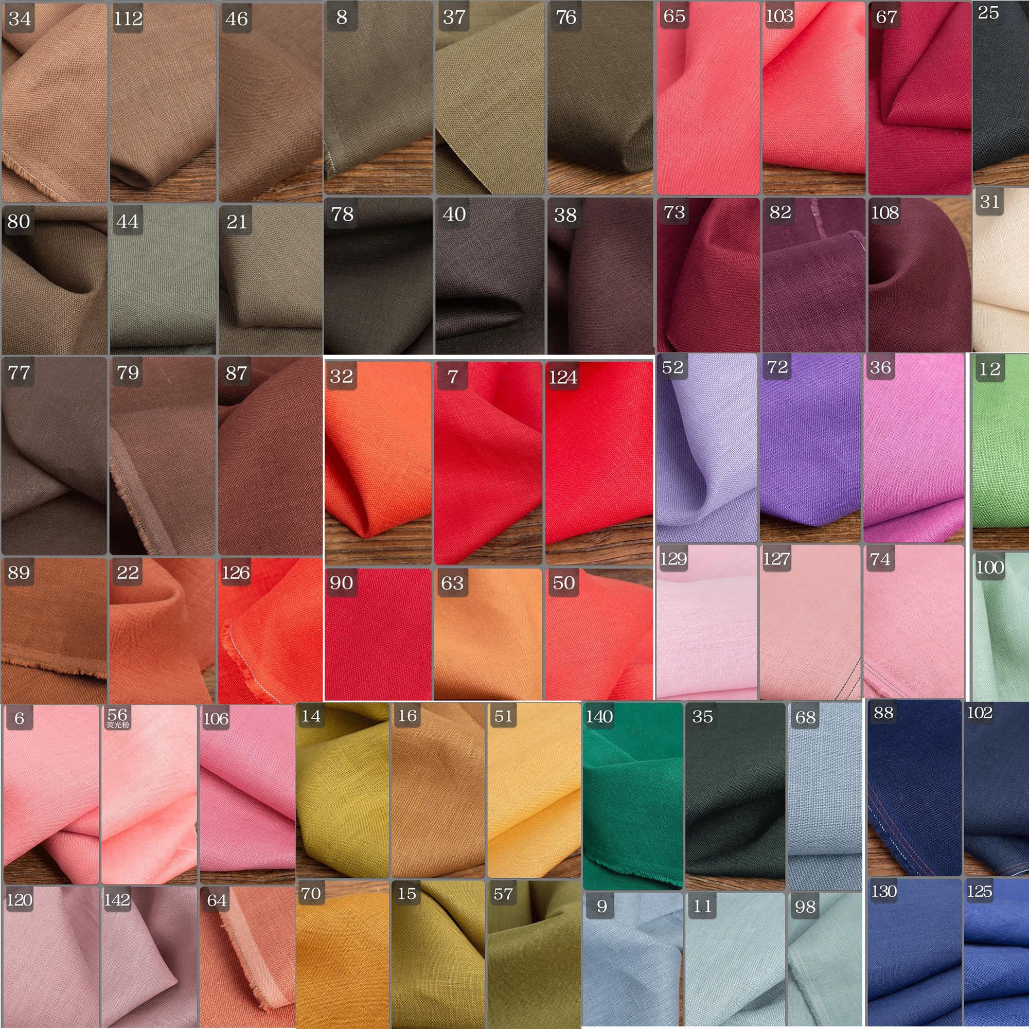 120 Colors, Linen Fabric, Suitable for Making Various Clothing Suits ...