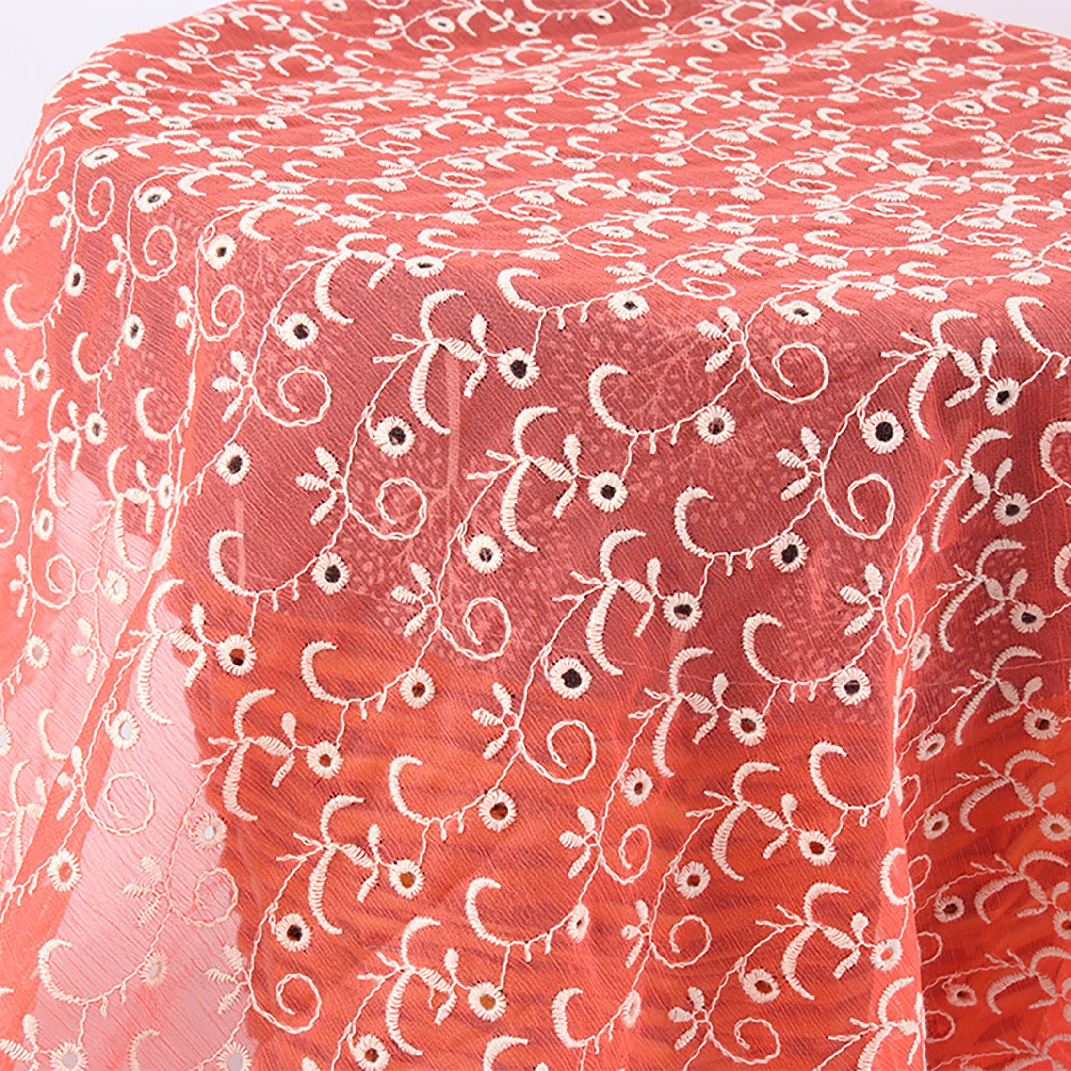 Imitation Silk chiffon Wrinkled Floral Embroidery, Chiffon Embroidered ...