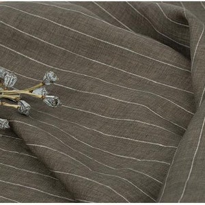 Premium Linen Fabric，striped Linen , Linen Striped Yarn-dyed Fabric ...