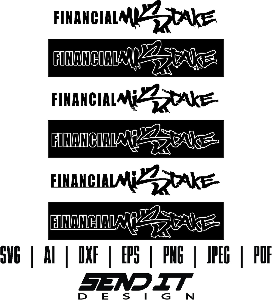 Financial Mistake Silhouette Sticker Decal Svg Ai Dxf Eps Png Jpeg Pdf ...
