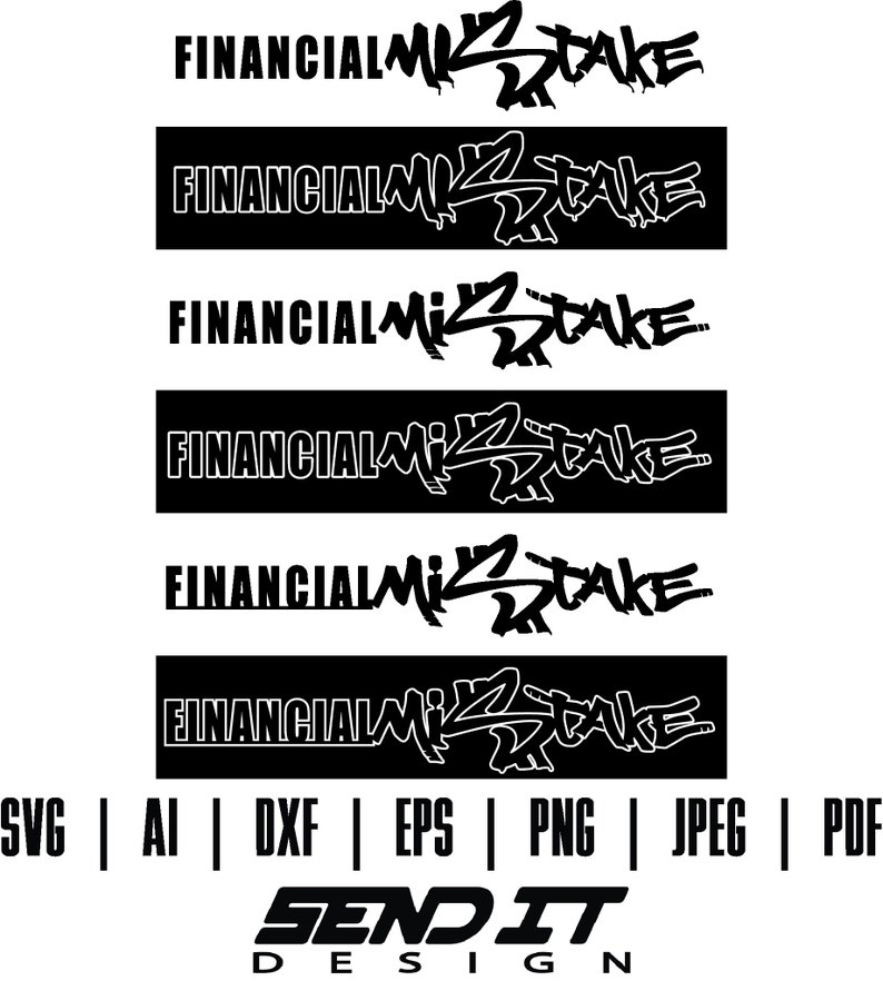 Financial Mistake Silhouette Sticker Decal Svg Ai Dxf Eps Png Jpeg Pdf ...