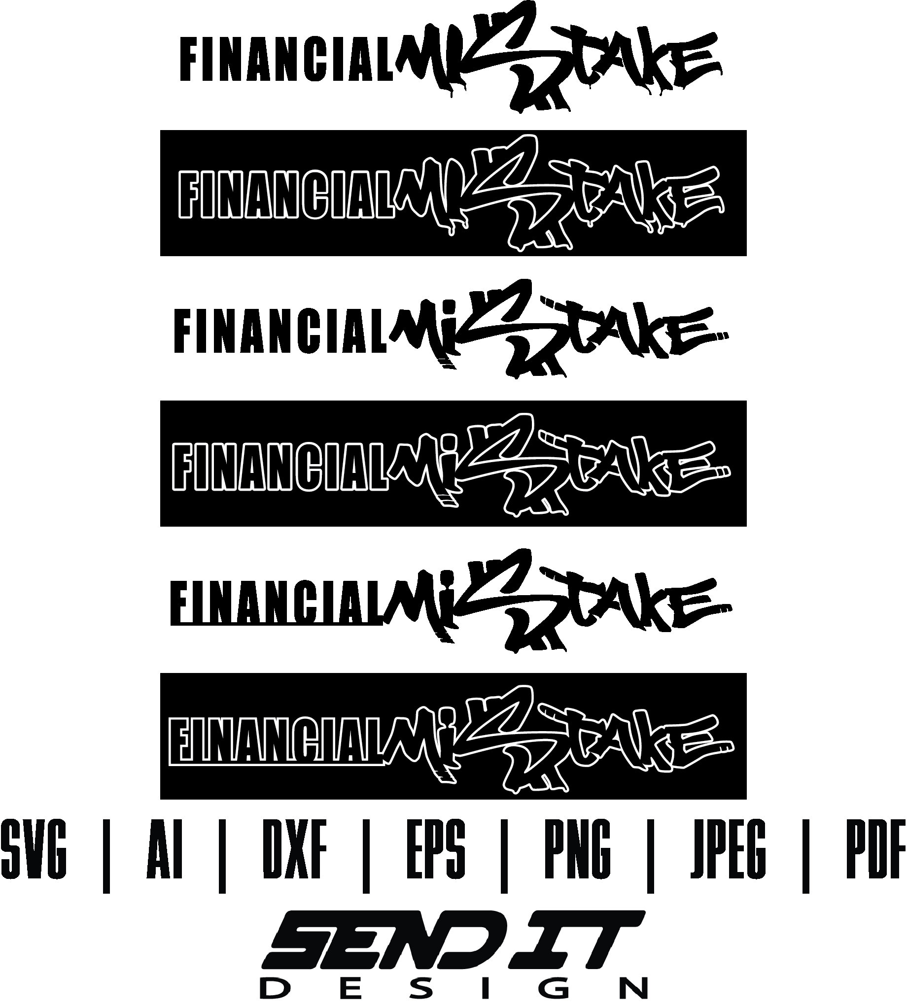 Financial Mistake Silhouette Sticker Decal Svg Ai Dxf Eps Png Jpeg Pdf ...