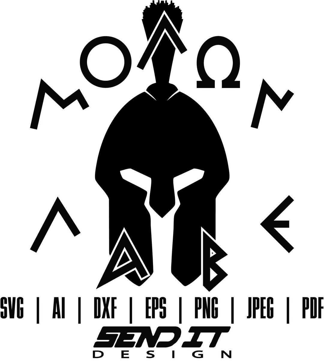 Molon Labe Spartan Helmet SVG DXF PNG Vector Cut File Ai Eps Digital Download | Greek Warrior ...