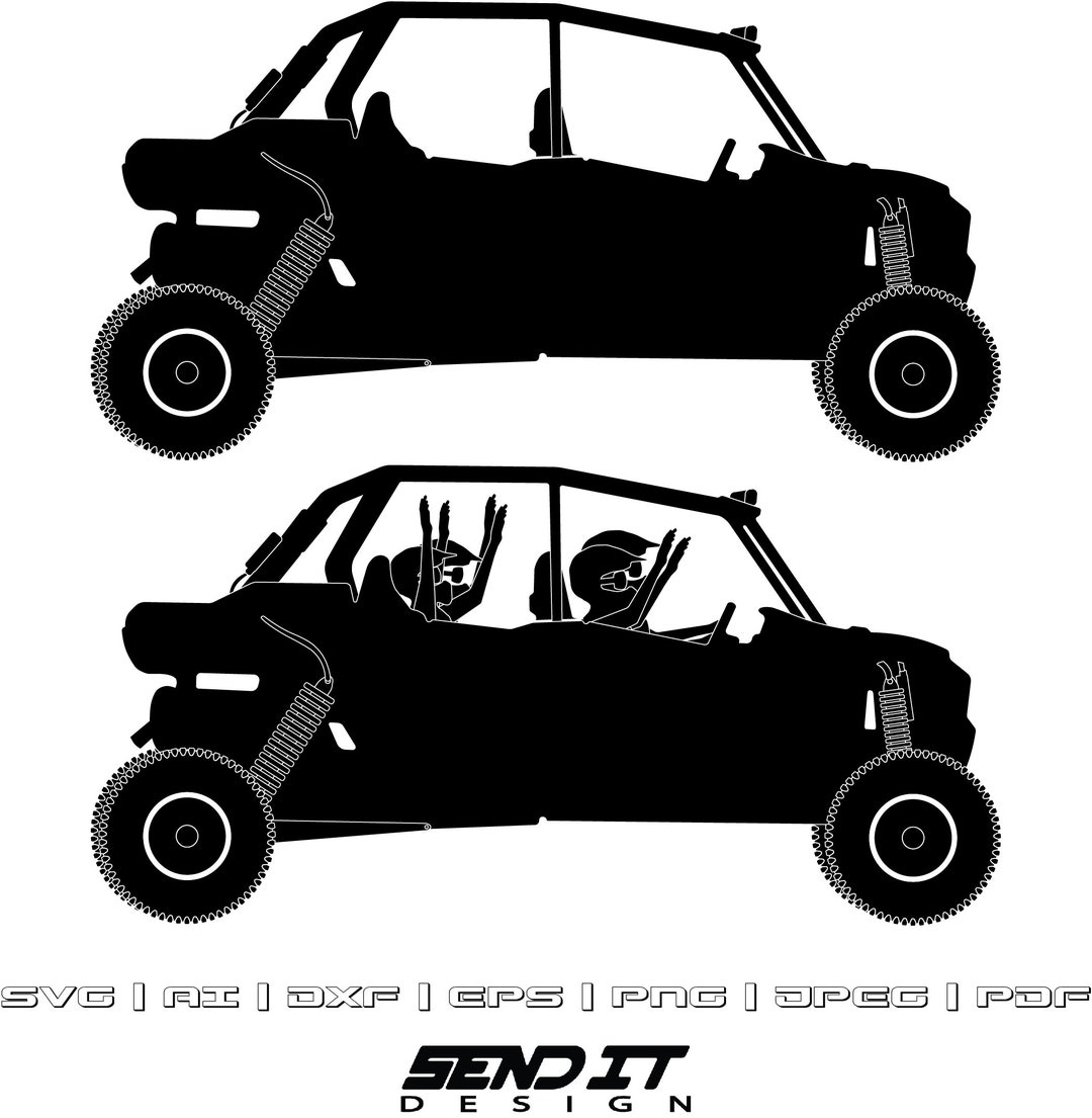 Polaris RZR Silhouette Sticker Decal Svg Ai Dxf Eps Png Jpeg Pdf - With ...