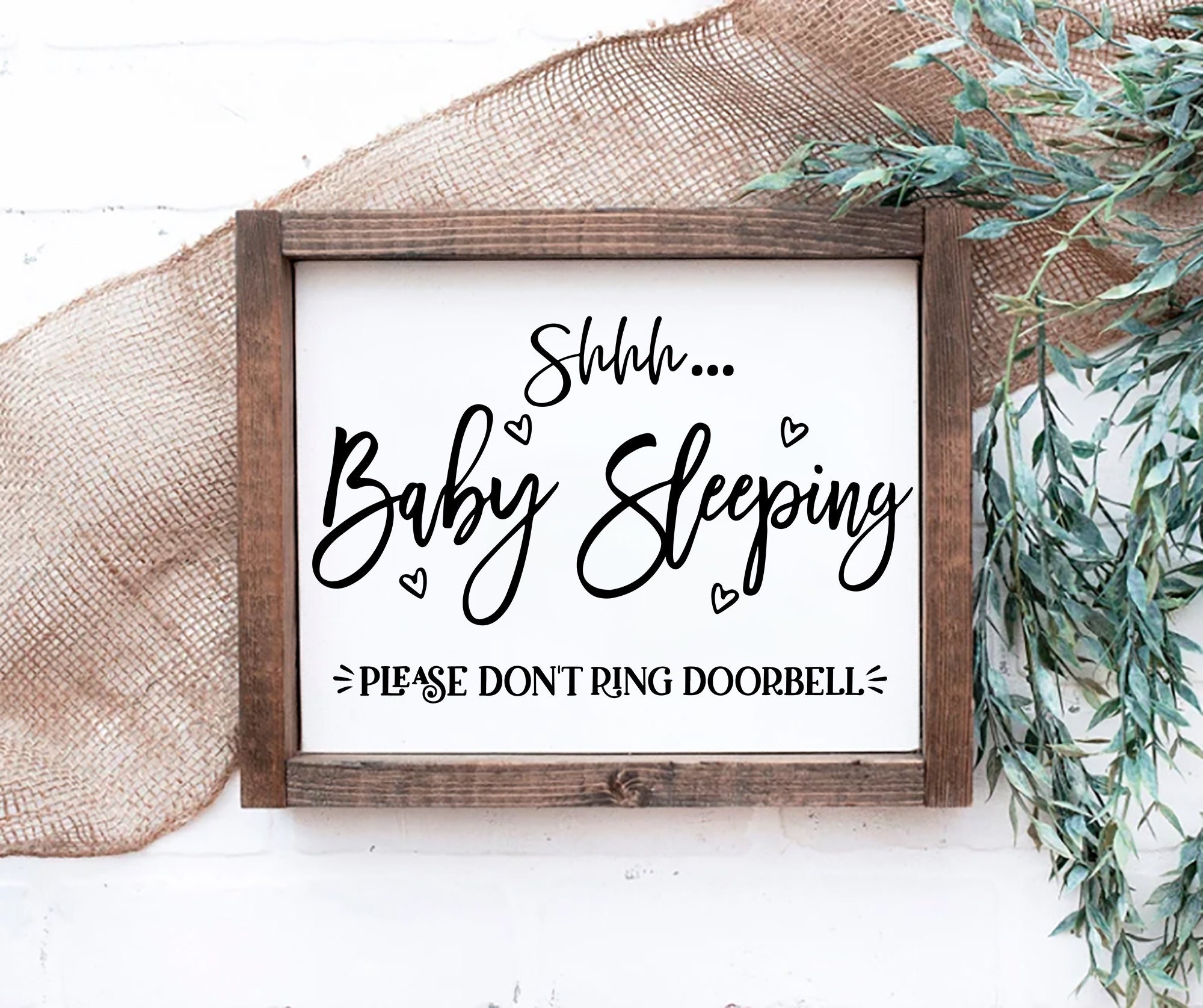 Sleeping Baby Sign Svg Baby Svg Shhh Svg Door Sign Svg - Etsy