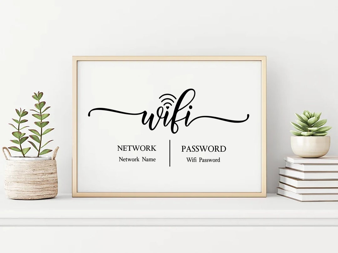 Wifi Password Sign Svg, Guest Room Sign, Home Sign Svg, Editable Wifi ...