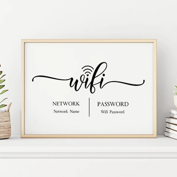 Wifi Password Sign - Etsy