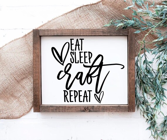 Eat Sleep Craft Repeat Svg Craft Svg Crafter Svg Craft Room | Etsy