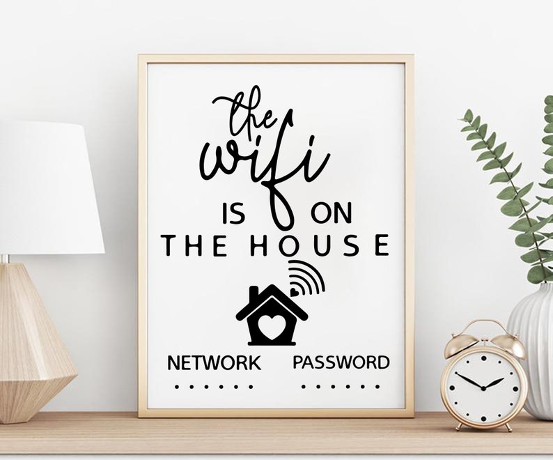 Guest Room Sign Home Sign Svg Editable Wifi Sign Wifi - Etsy