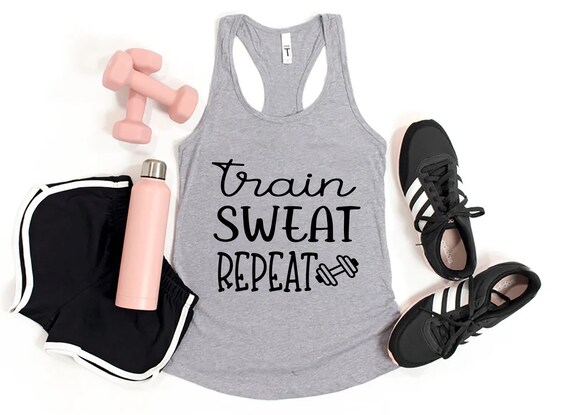 Train Sweat Repeat Svg Gym Svg Workout Svg Fitness Svg Gym | Etsy