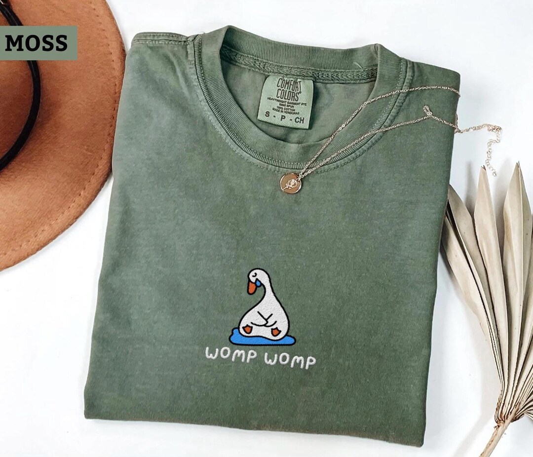 Embroidered Goose Shirt, Womp Womp Goose Tee, Funny Minimal Goose Shirt ...