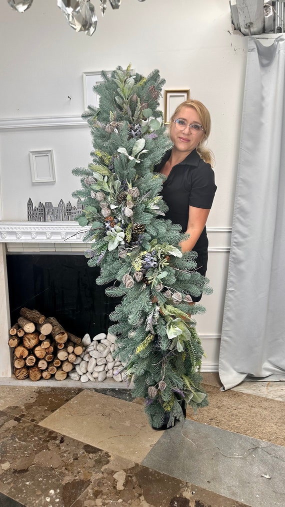 Blue Fireplace Garland Long Christmas Garland Christmas Garland for Fireplace Large Christmas Garland for Mantel Big Xmas Mantel Garland Etsy UK