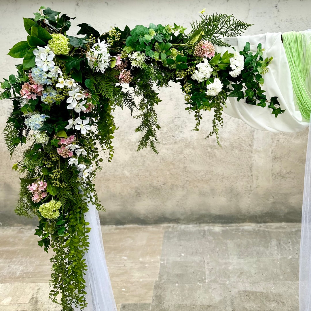 Wedding Arch Flowers With Plants Flowers Garland for Wedding Decor Fake ...