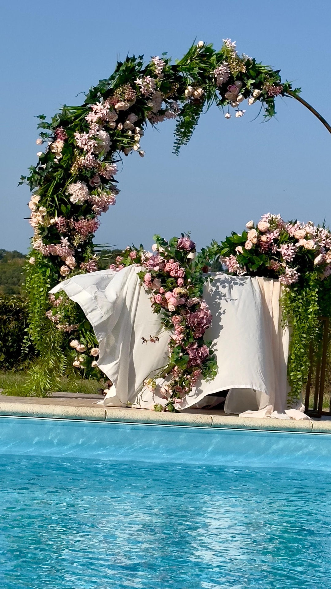 Elegant Floral Wedding Arch - Custom Silk Flower Wedding Backdrop for ...
