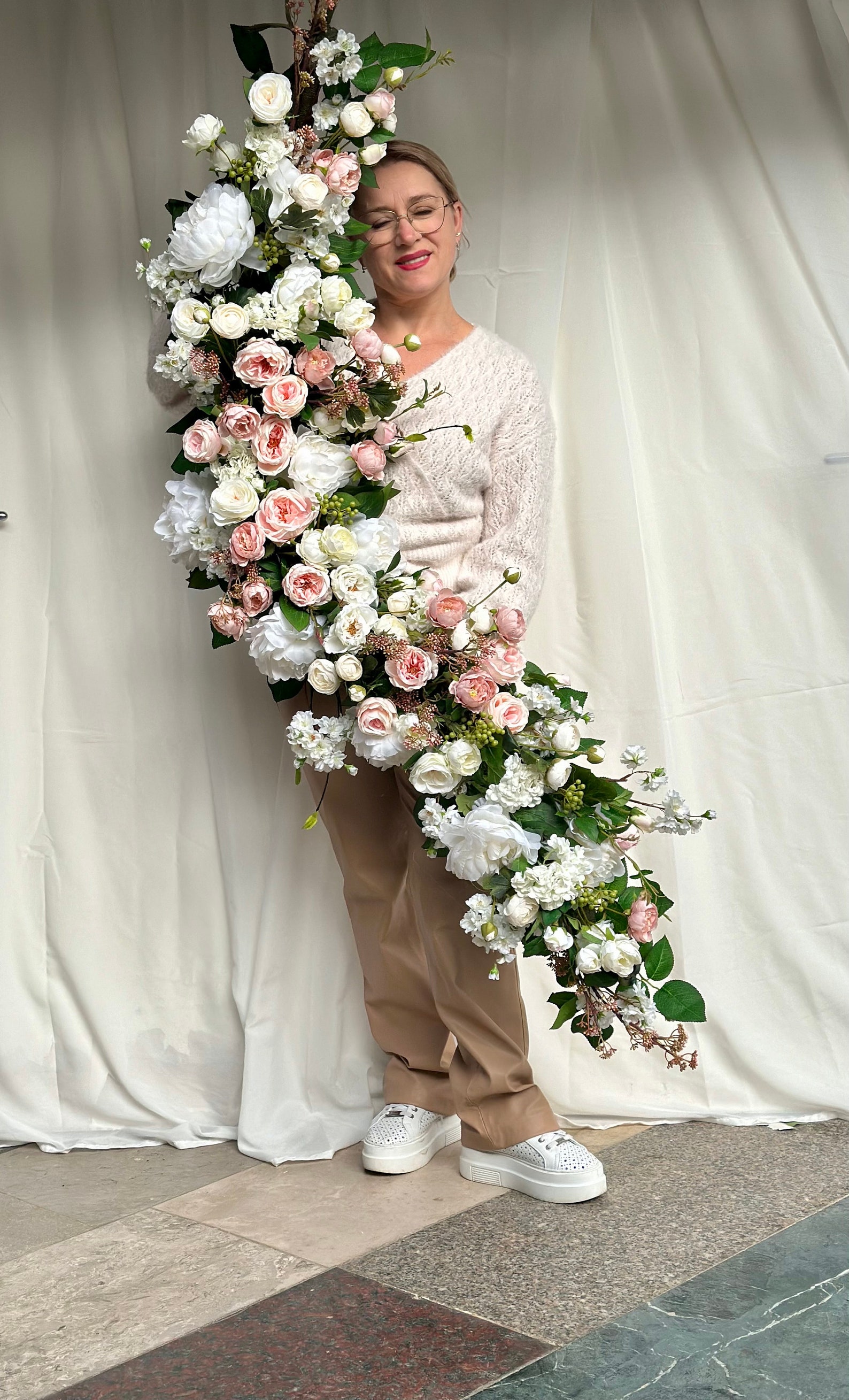 Wedding Long Floral Table Centerpiece, Big Fake Flowers All Year ...