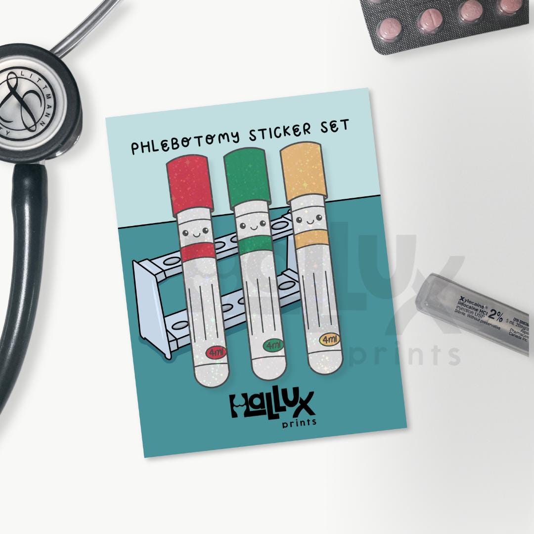 Phlebotomy Sticker Pack - Blood Collection Tubes - Healthcare Gifts ...