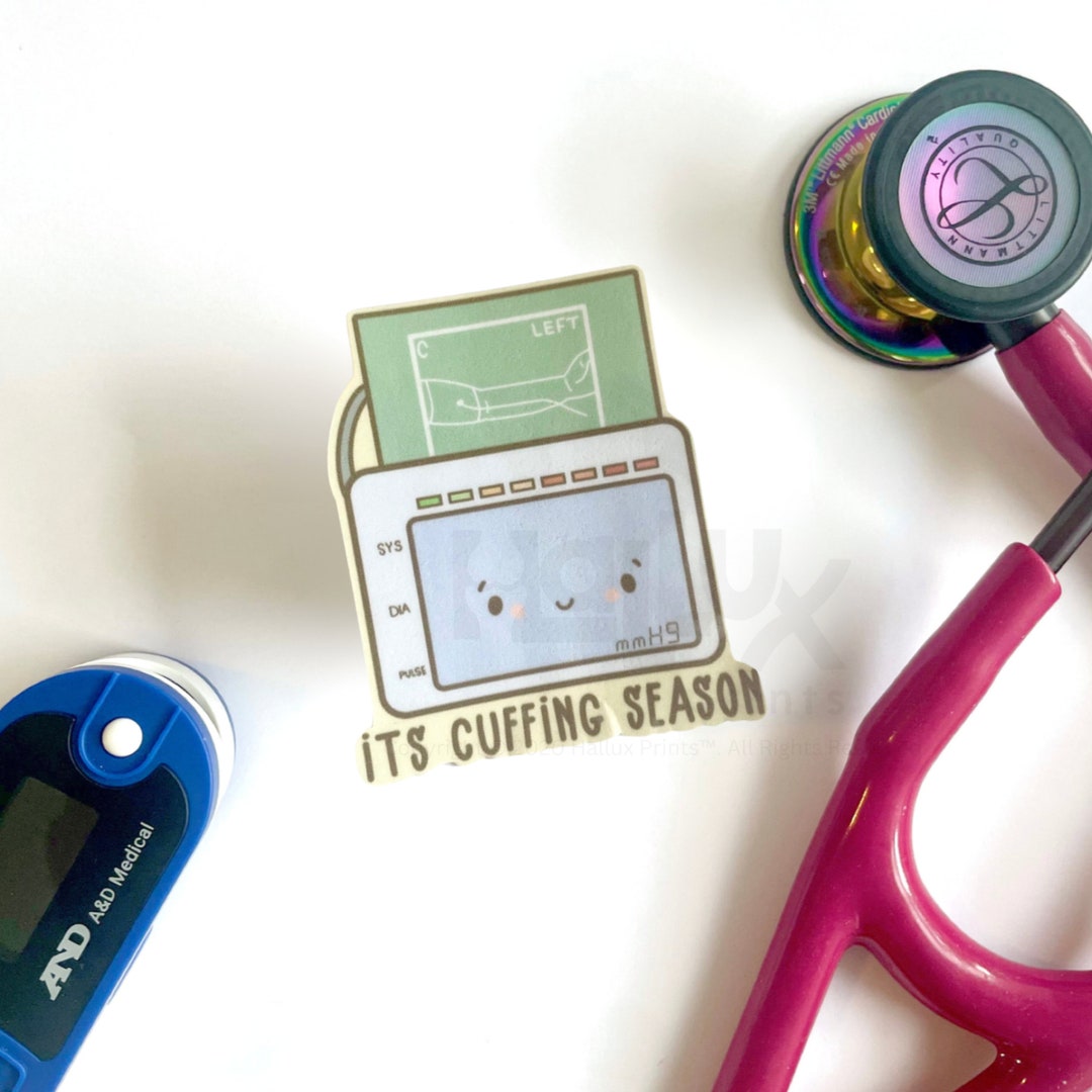 Its Cuffing Season Blood Pressure Cuff Medical Vinyl Pun Sticker for ...