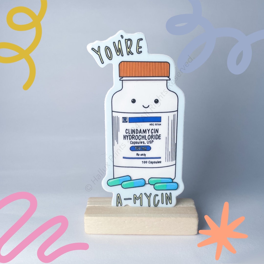 Clindamycin Antibiotic Pun Die Cut Vinyl Sticker - Pharmacy Puns ...