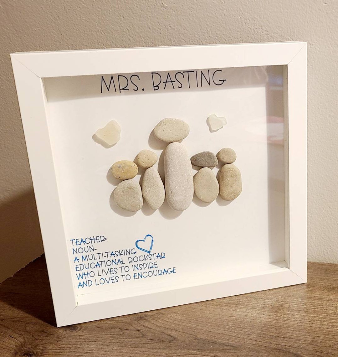 Teacher Pebble Art Shadow Box - Etsy
