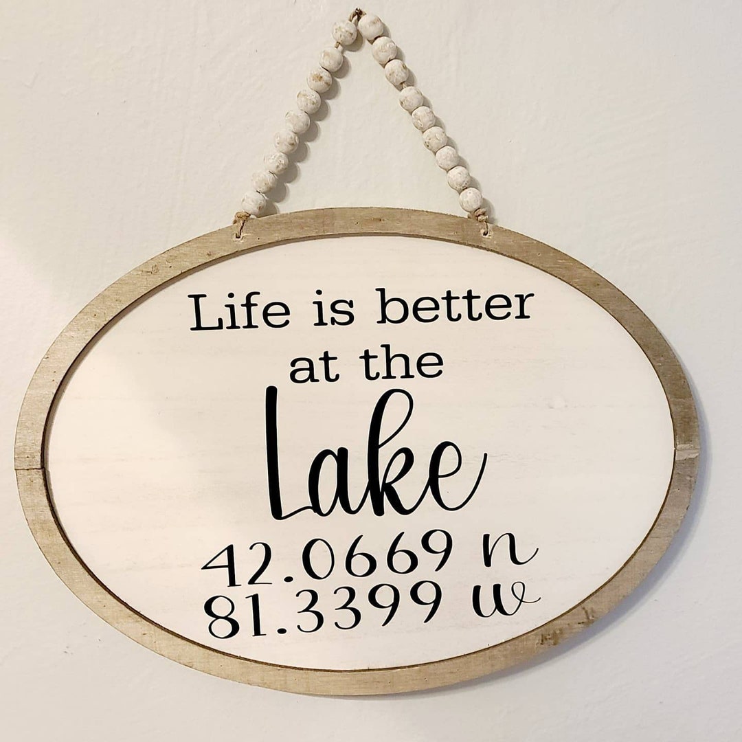 Lake Erie Coordinates Sign - Etsy