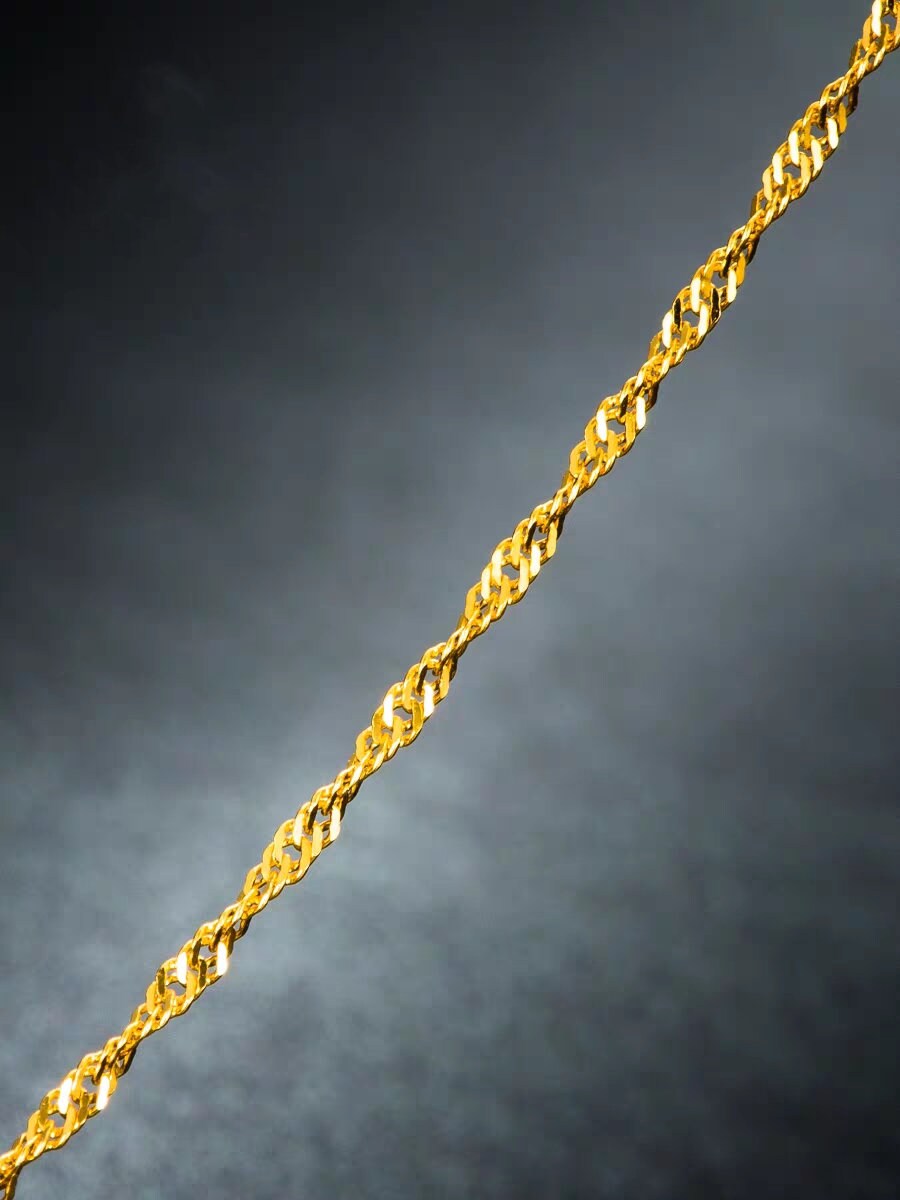 18K Gold Singapore Chain 18K White Gold 18K Tri Color Gold 18K Rose ...