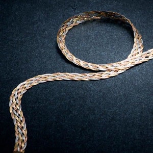 18K Tricolor Gold Braided Necklace: Rose, White, Yellow Three Tone Gold ...