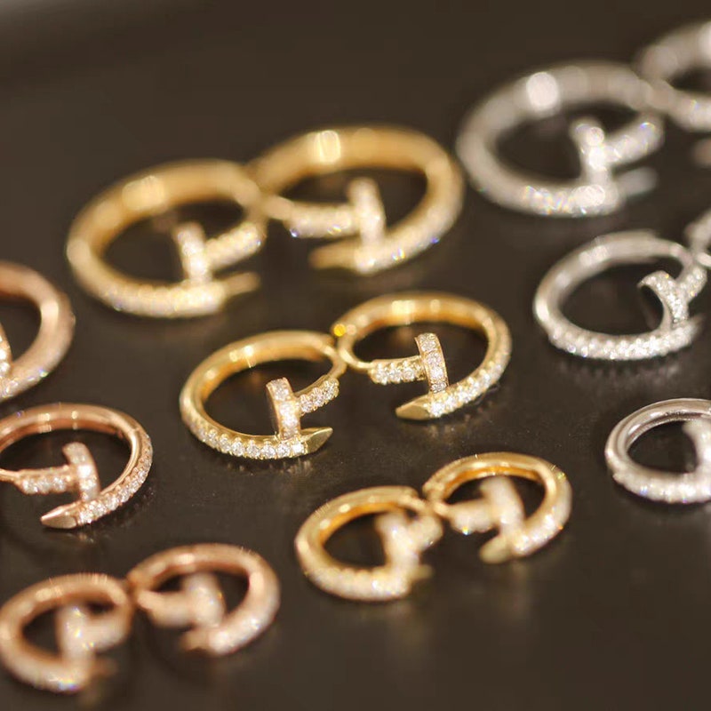 Nail Earrings - Etsy