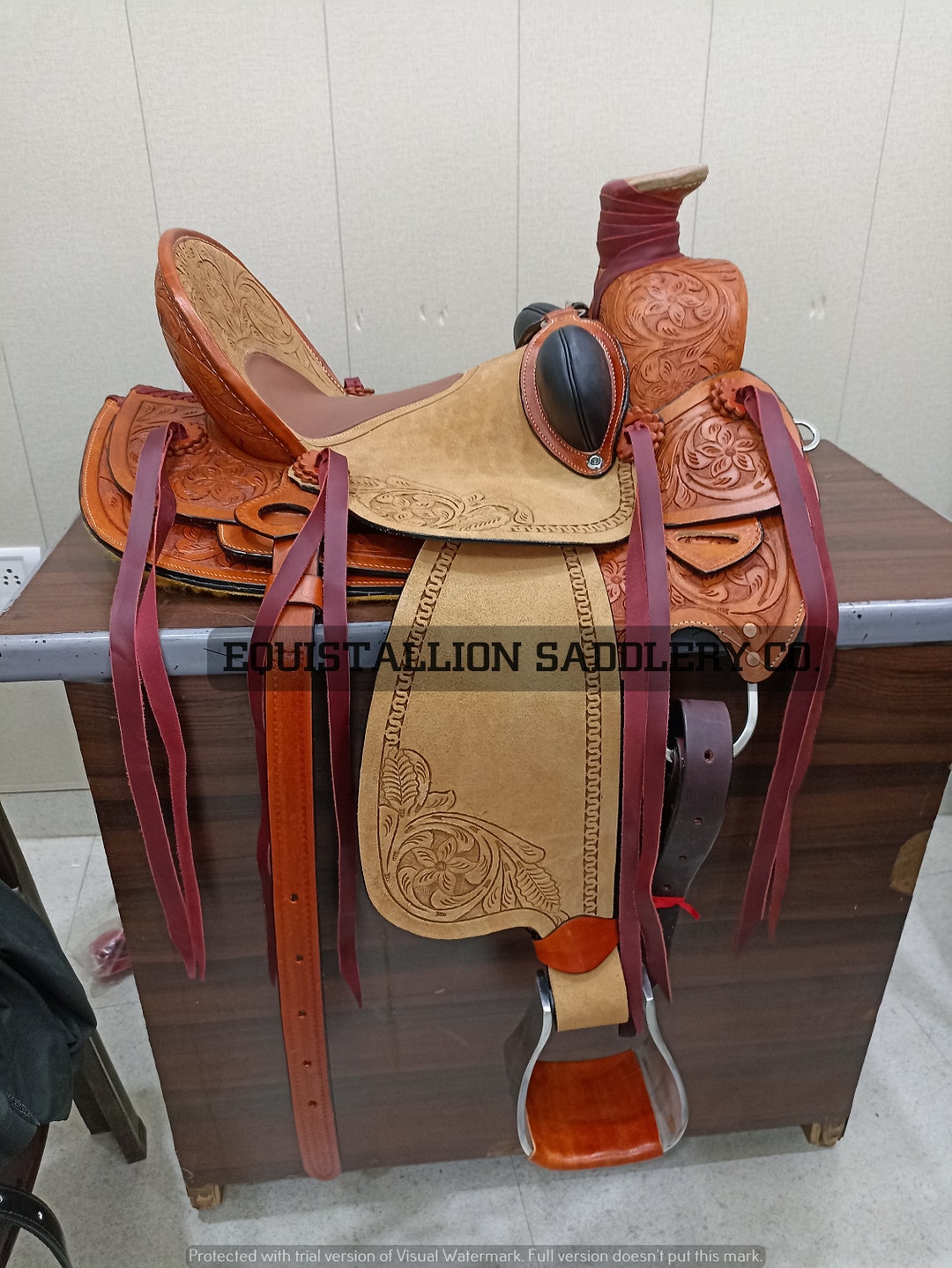 Wade Tree New Leather Western Horse Saddle High Back Cantle Roughout ...