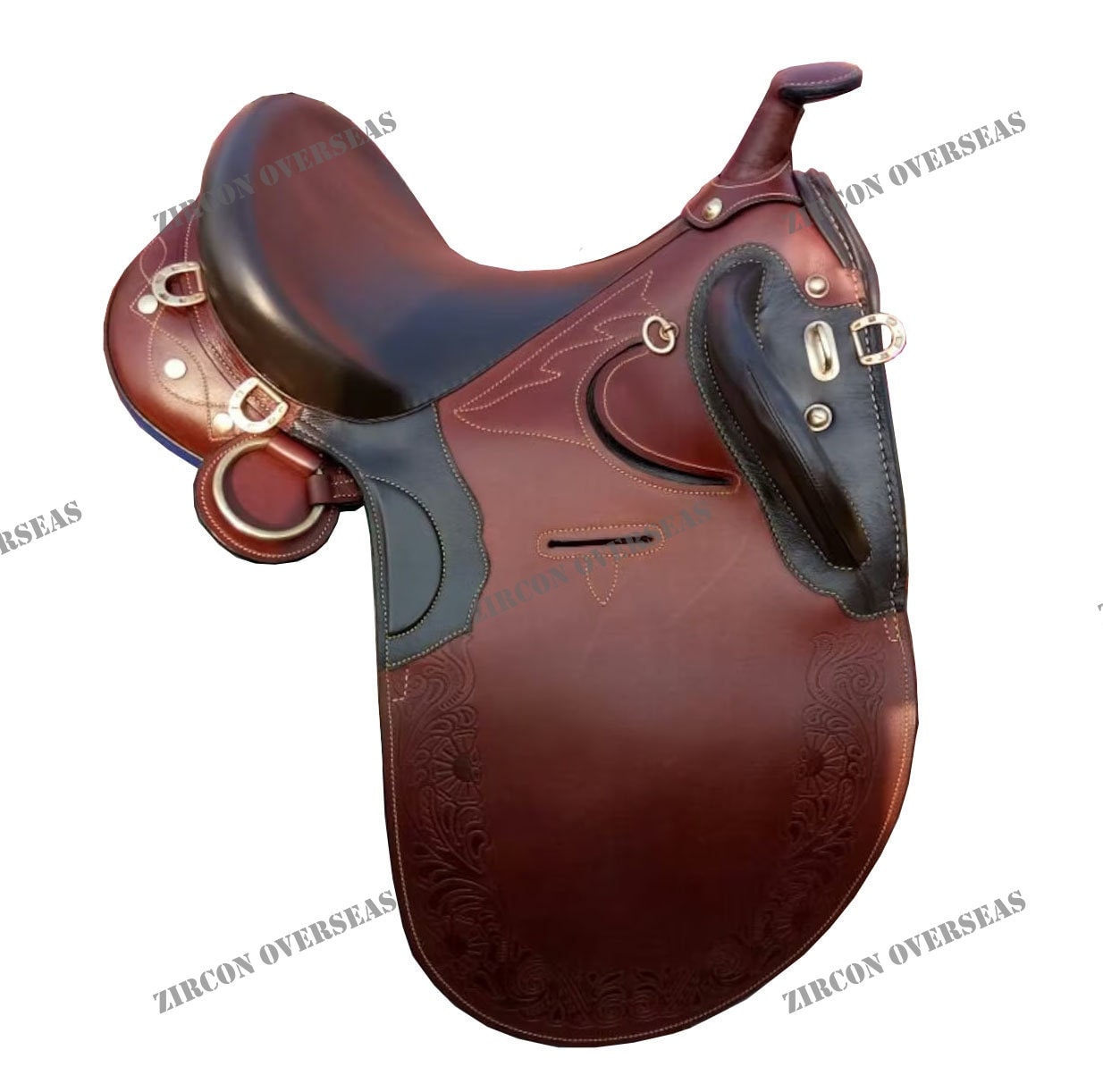 New Australian Stock Leather Saddle With Horn Matching Girth Size Free ...
