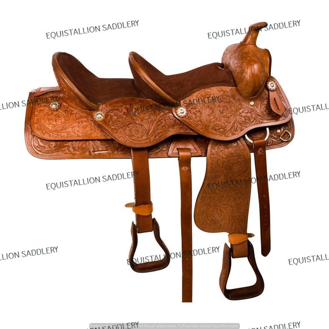 Leather Western Saddle Double Seat Western Saddle Brownie Brown Color ...