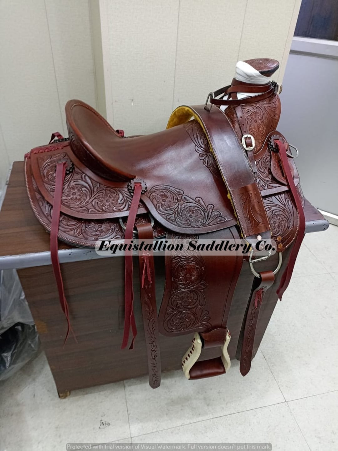Western Saddle - Premium Quality Western Leather Ranch Roper Saddle Art ...