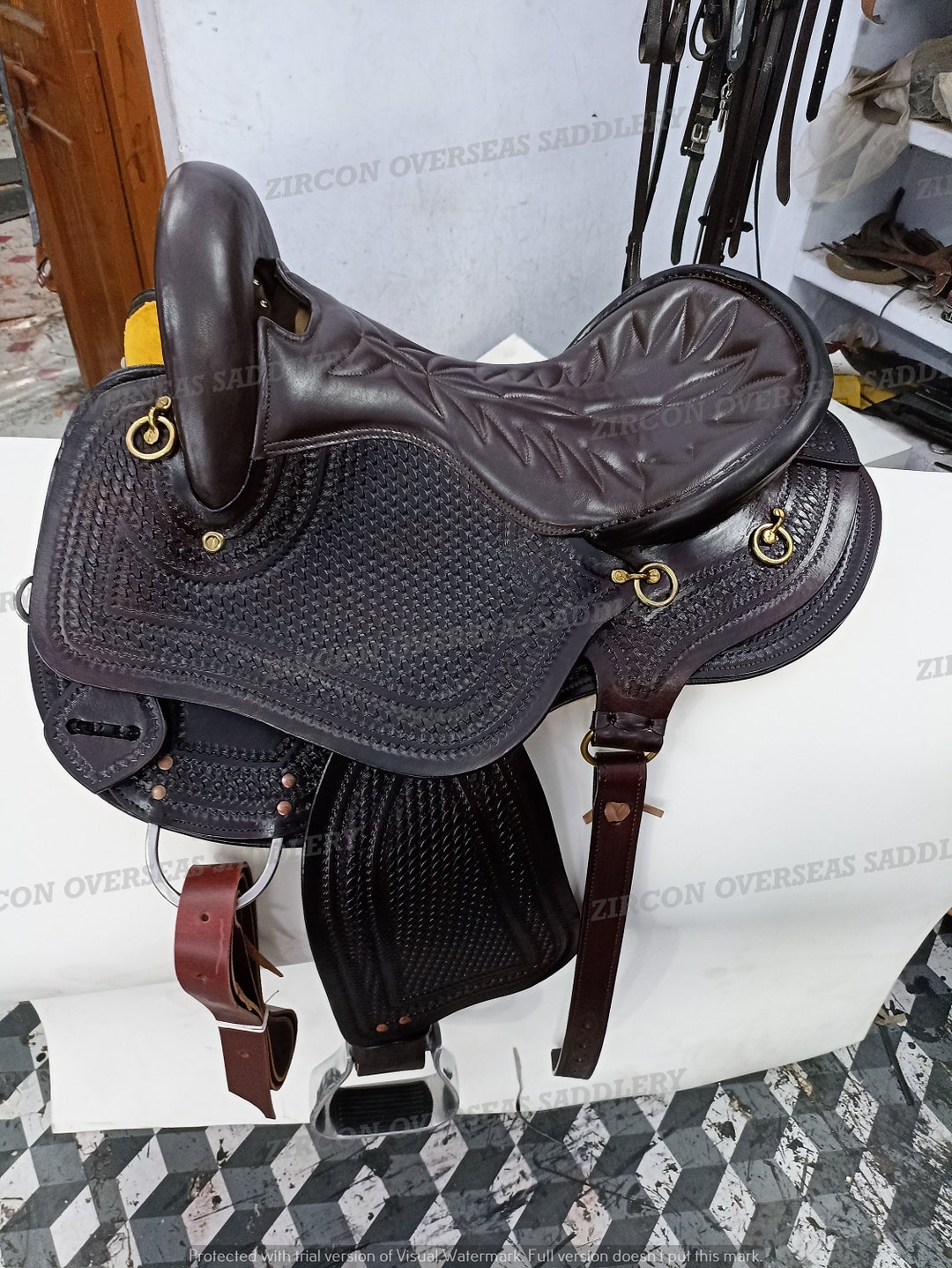 New Leather Trail Endurance Leather Saddle ,beautifully Hand Tooled by ...